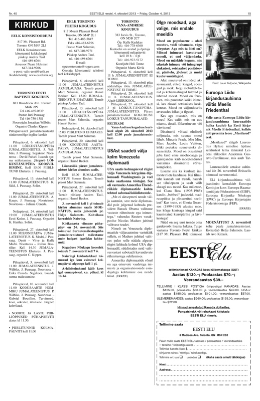 Eesti Elu Nr. 40 - 04. oktoober 2013 - Eesti Elu