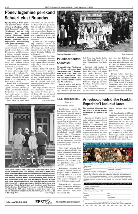 Eesti Elu Nr. 37 - 12. september 2014 - Eesti Elu