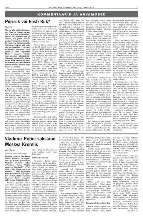 Eesti Elu Nr. 40 - 3. oktoober 2014 - Eesti Elu
