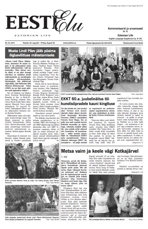 Eesti Elu Nr. 34 - 28. august 2015 - Eesti Elu