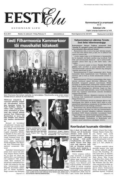 Eesti Elu Nr. 6 - 10. veebruar 2017 - Eesti Elu
